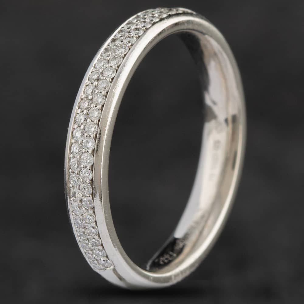 Second Hand Platinum Brilliant Cut Diamond Two Row Half Eternity Ring ...