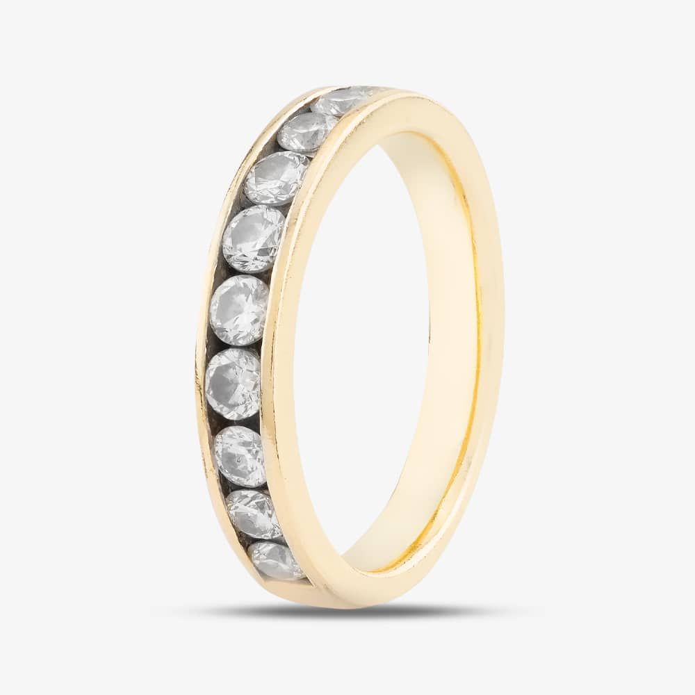 Second Hand 18ct Gold 1.00ct Brilliant Diamond Half Eternity Ring ...