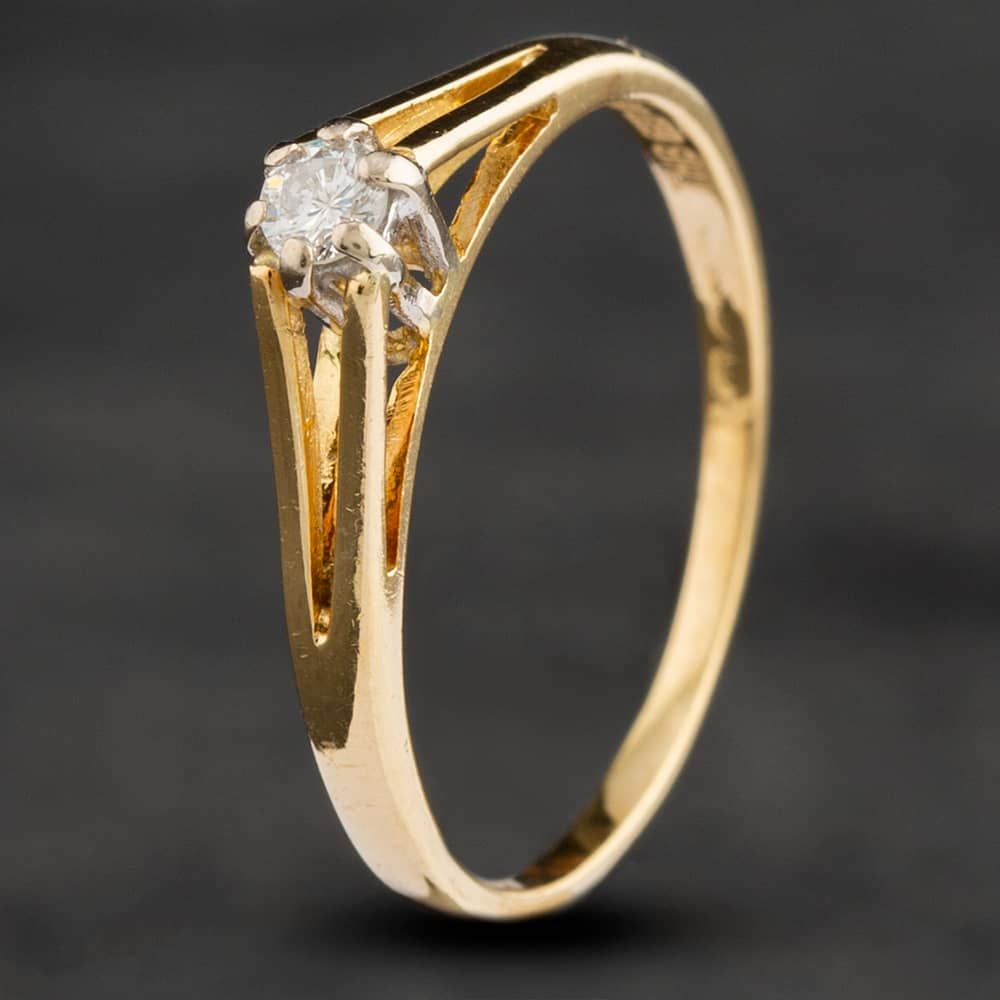 Second Hand 18ct Yellow Gold Diamond Solitaire Ring - thbaker.co.uk