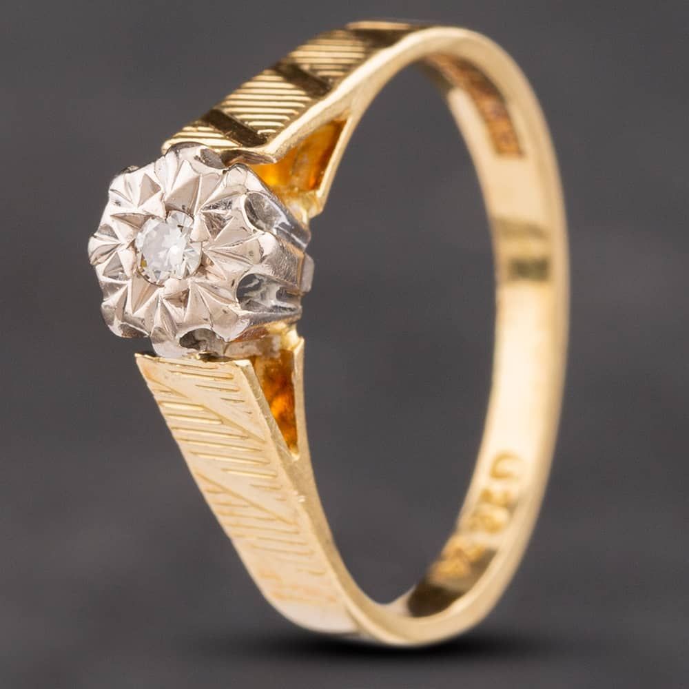 Second Hand 18ct Yellow Gold Brilliant Cut Solitaire Ring 4158381 ...