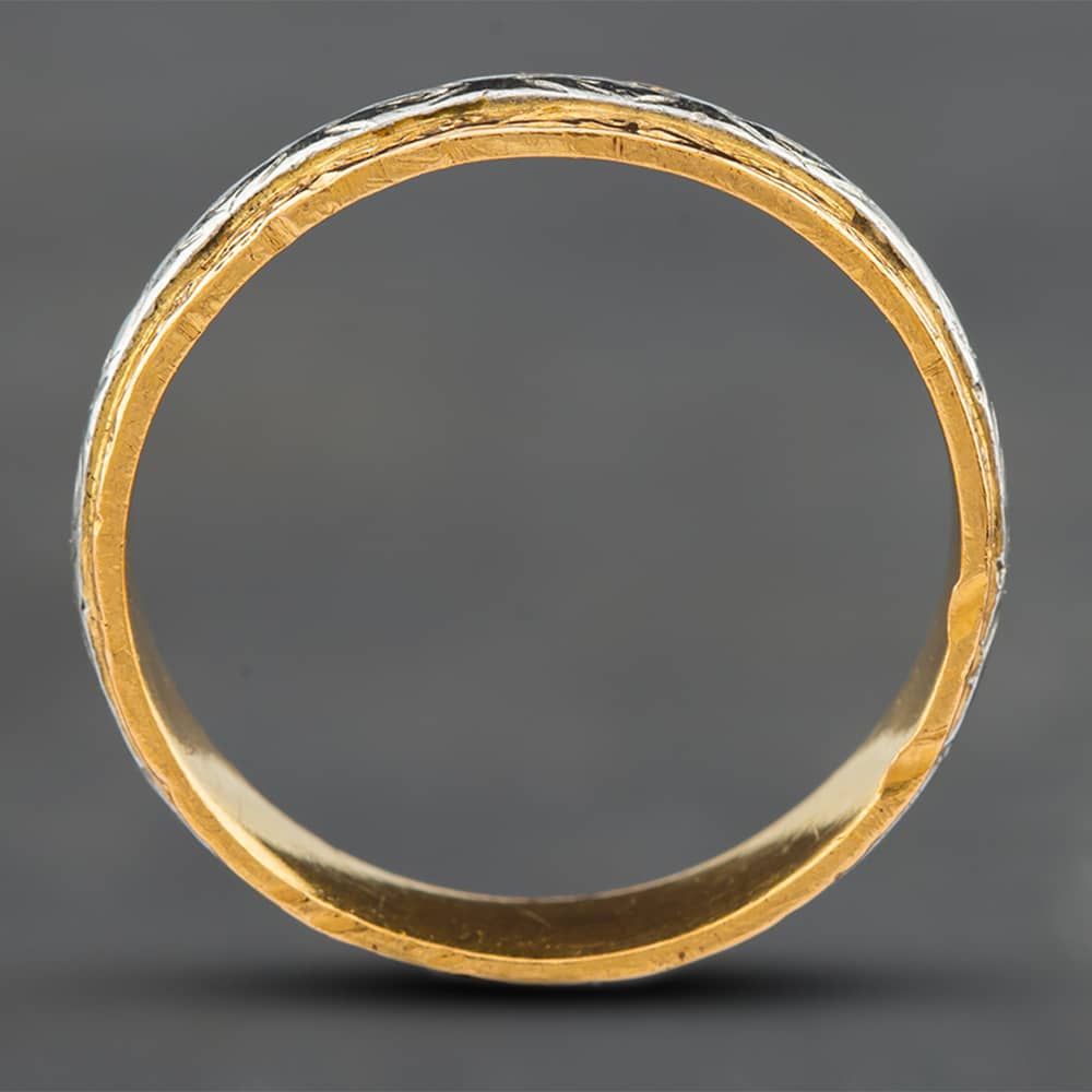 Second Hand 22ct Three Colour Gold 4.4mm Patterned Wedding Ring ...