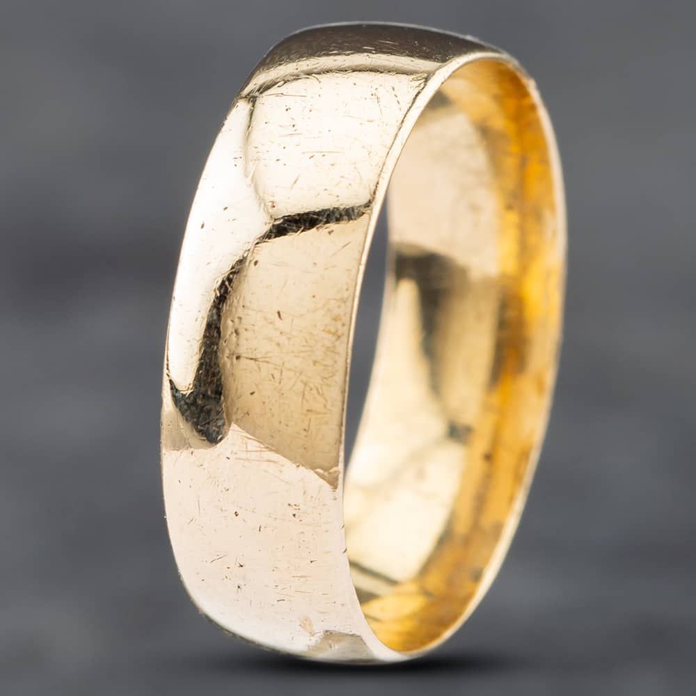Second Hand 9ct Yellow Gold 6mm Plain Wedding Ring 41871238 - thbaker.co.uk
