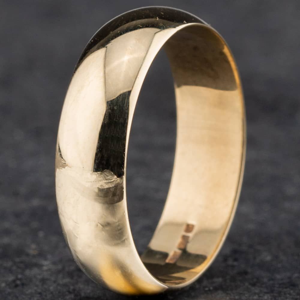 Second Hand 9ct Gold D Shape 5mm Plain Wedding Ring - thbaker.co.uk