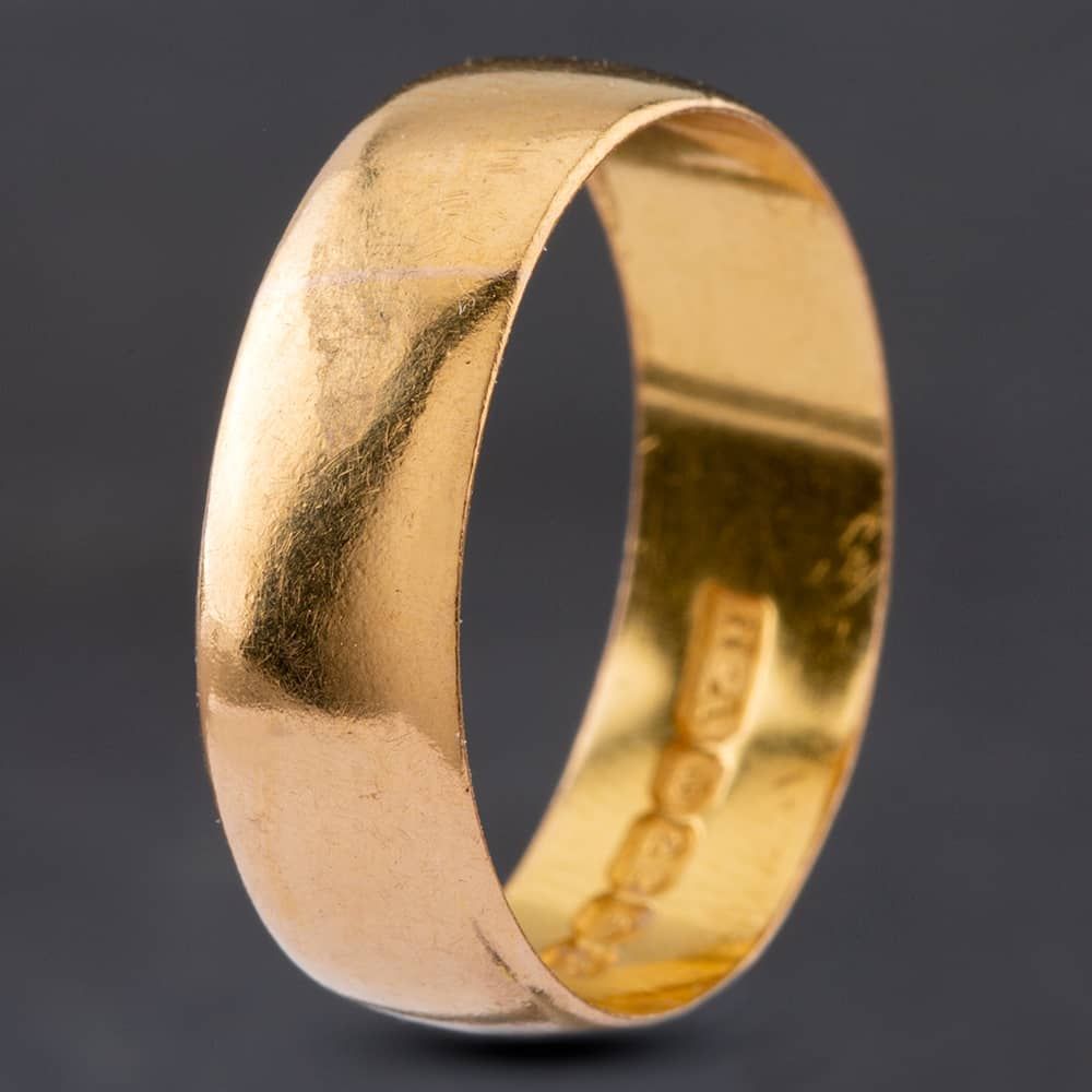 Second Hand 22ct Yellow Gold Vintage 1989 6mm Plain Wedding Ring ...