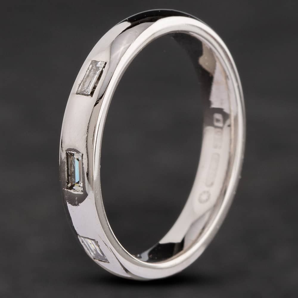 Second Hand 18ct White Gold Diamond 3.5mm Wedding Ring - thbaker.co.uk