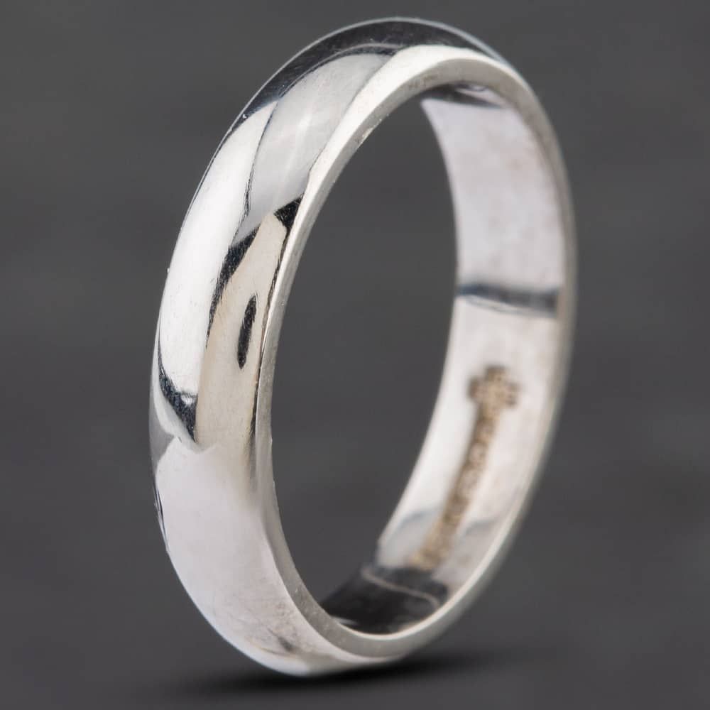 Second Hand 18ct White Gold 4mm Plain Wedding Ring - thbaker.co.uk