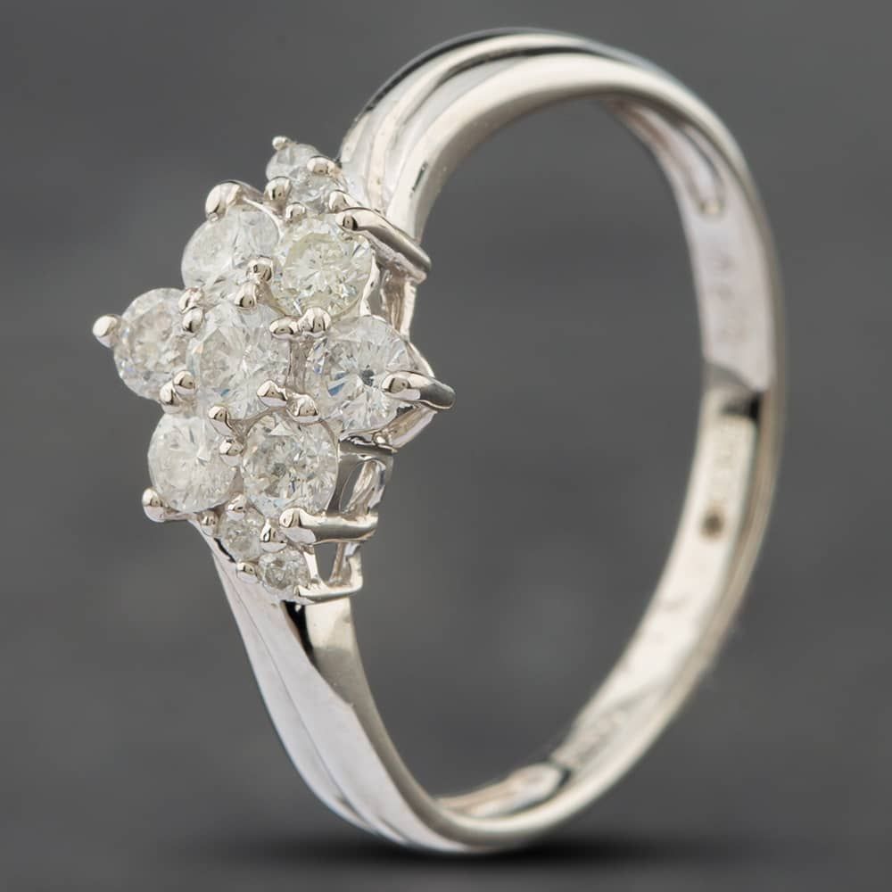 Second Hand Platinum 0.50ct Brilliant Cut Diamond Cluster Ring 43091015 ...