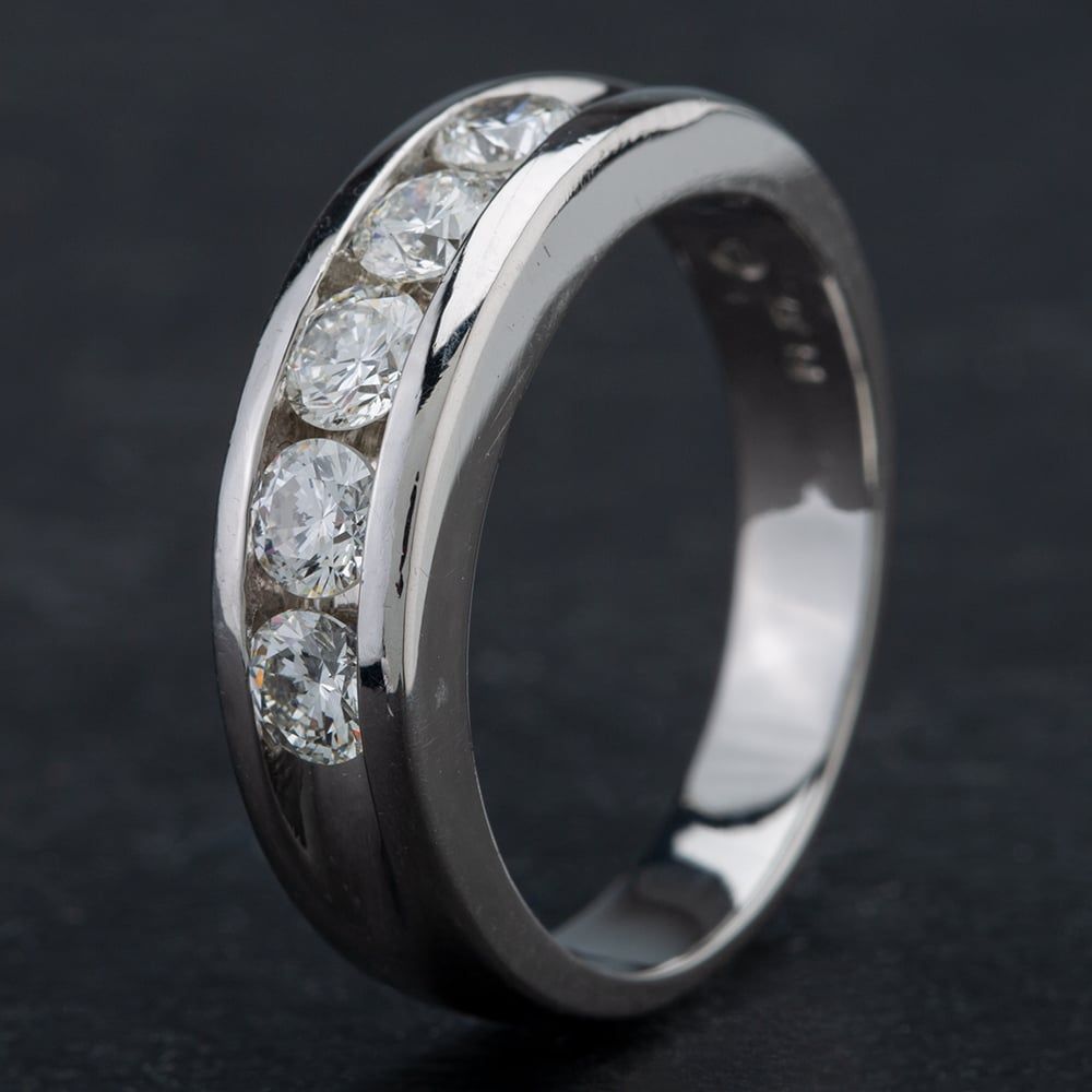 Second Hand Platinum Brilliant Diamond Half Eternity Ring 4312404 ...