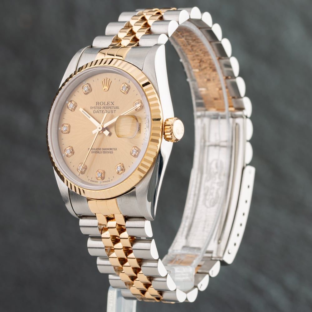 Second Hand Rolex Datejust Diamond Dot Dial Watch 16233 - thbaker.co.uk