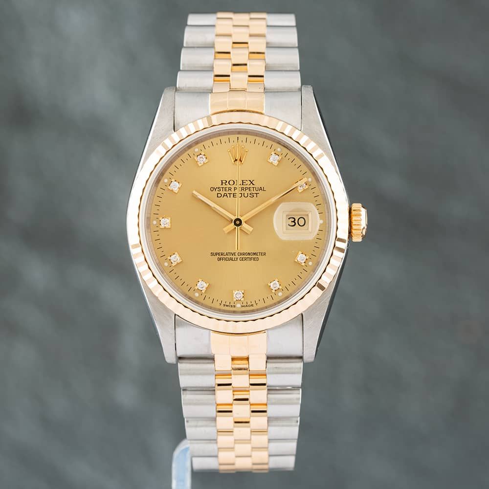 Second Hand Rolex Datejust Diamond Dot Dial Watch 16233 - thbaker.co.uk