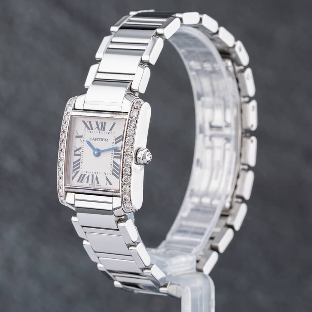 Second Hand Cartier Tank Francaise Diamond Watch 2384 - thbaker.co.uk