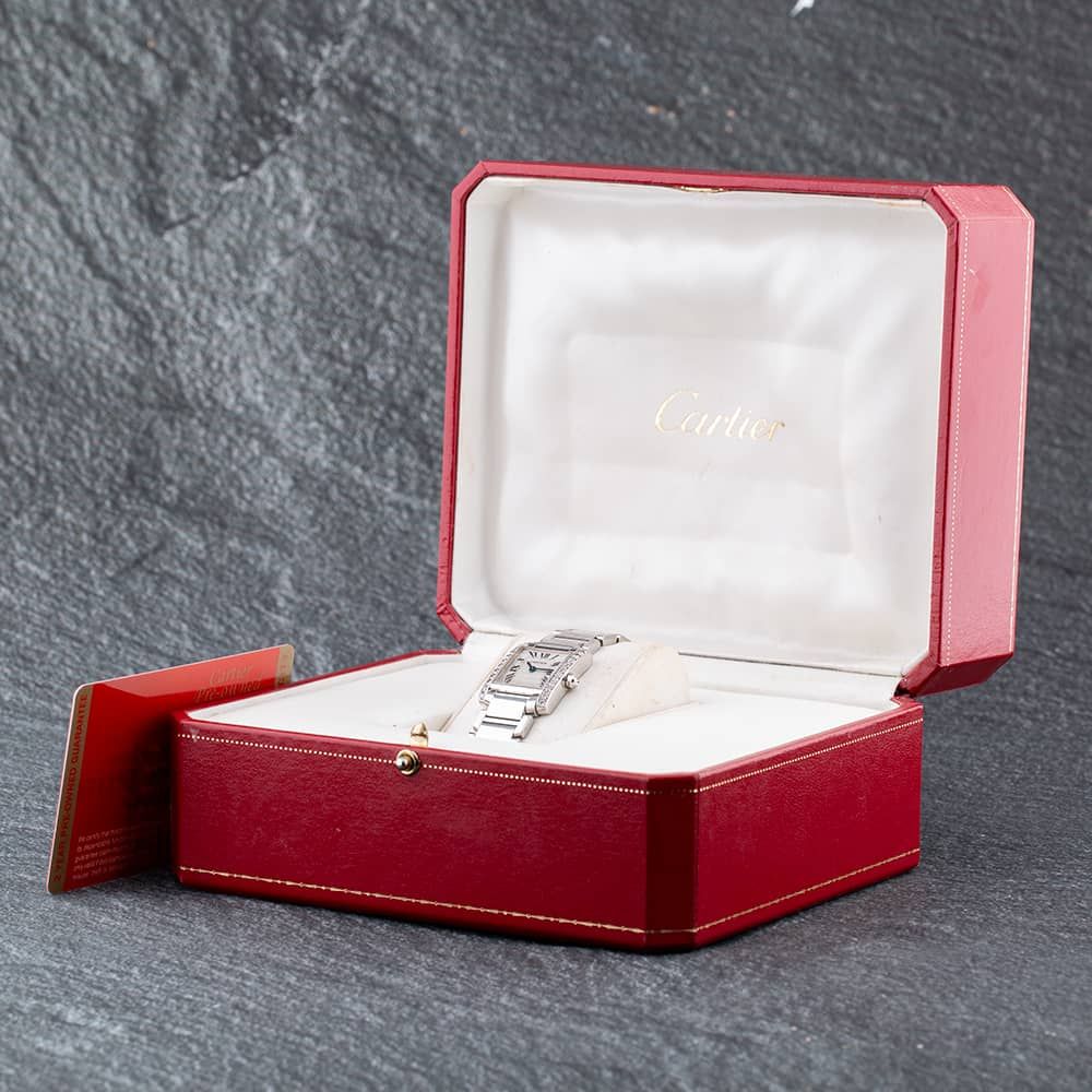 Second Hand Cartier Tank Francaise Diamond Watch 2384 - thbaker.co.uk