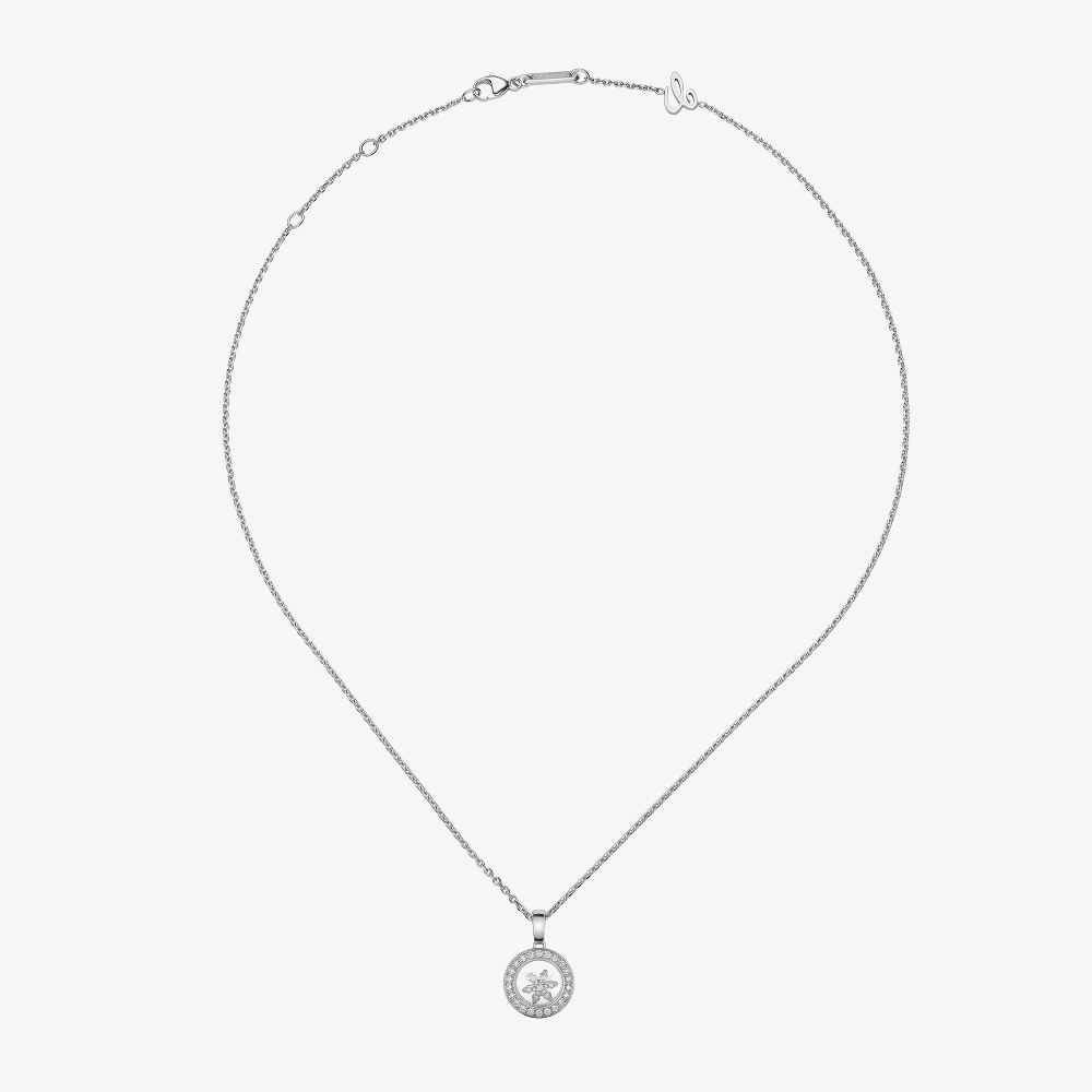 Chopard 79A018-1301 Happy Diamonds 18ct White Gold Necklace - thbaker.co.uk