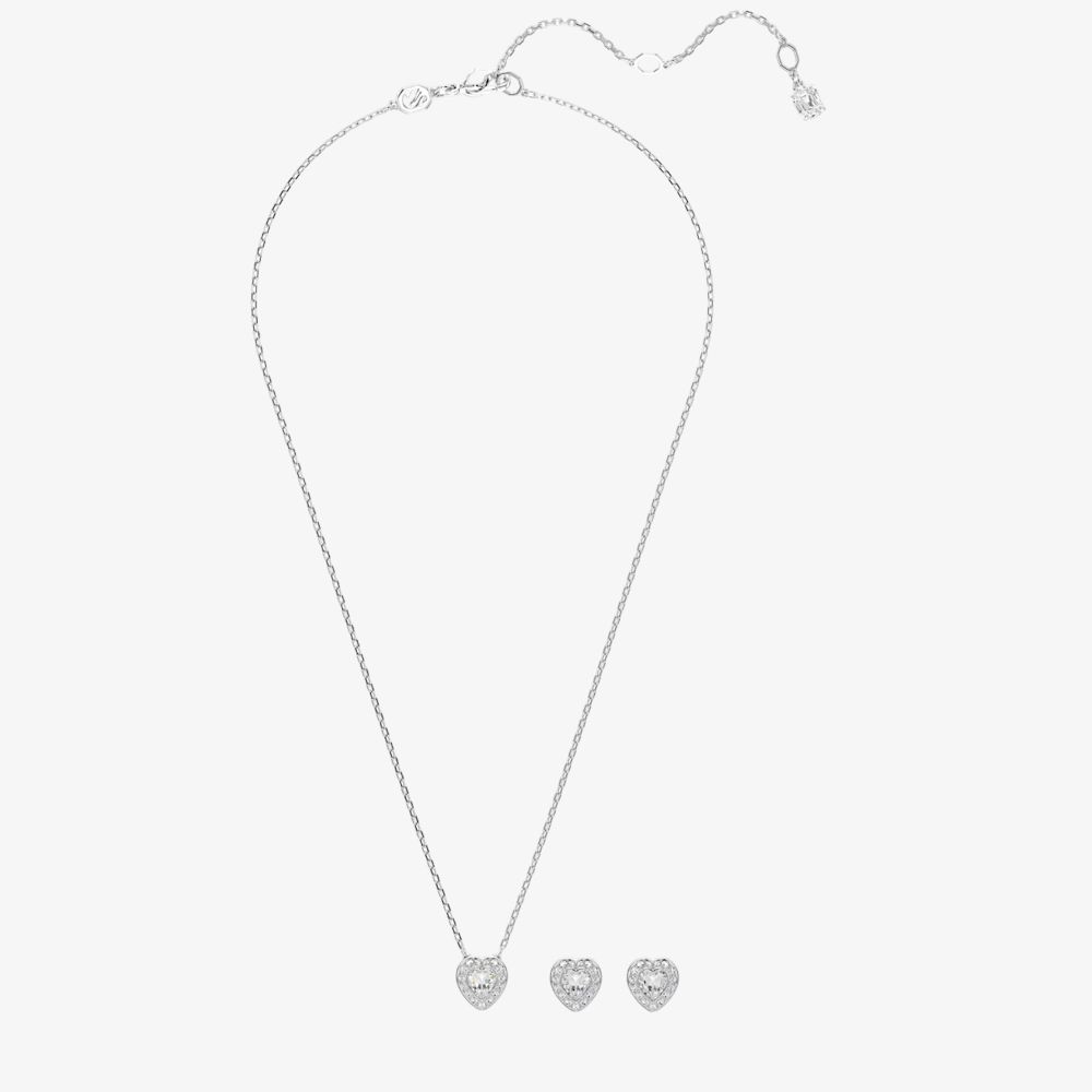 Swarovski 5720849 Capsule Heart Necklace & Stud Earrings - thbaker.co.uk