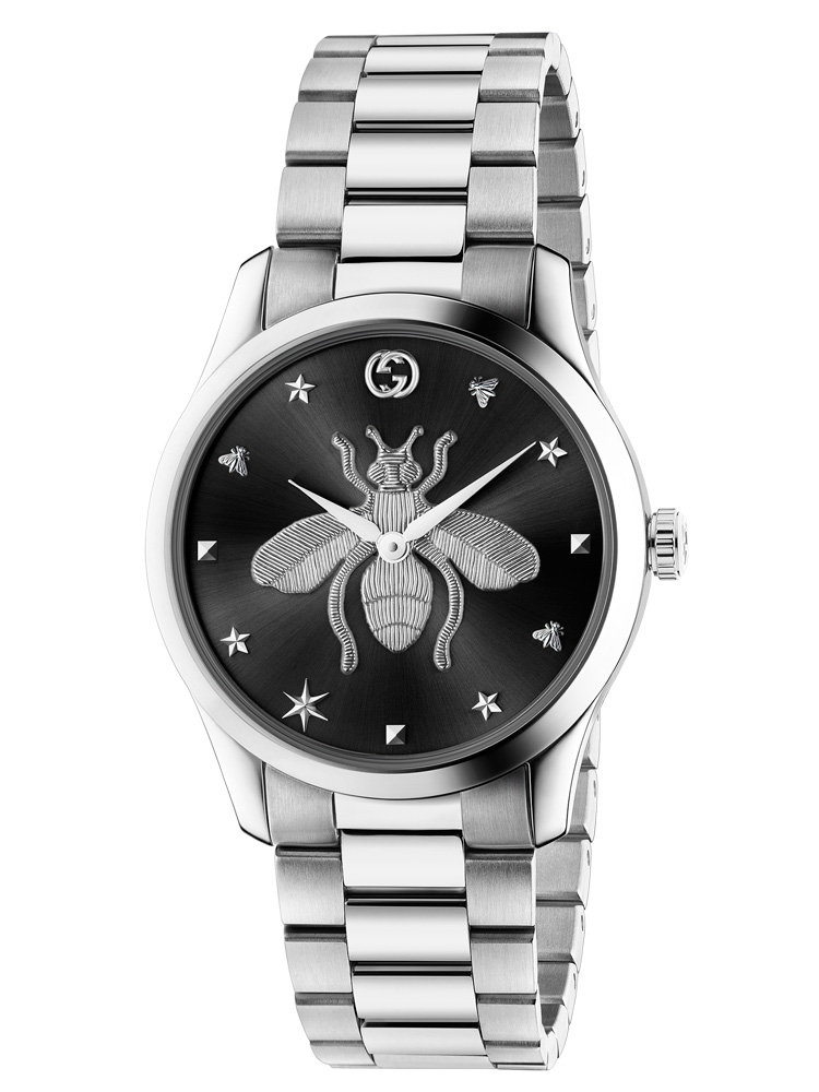 Gucci Ladies G-Timeless Black Dial Bee Motif Bracelet Watch YA1264136 ...